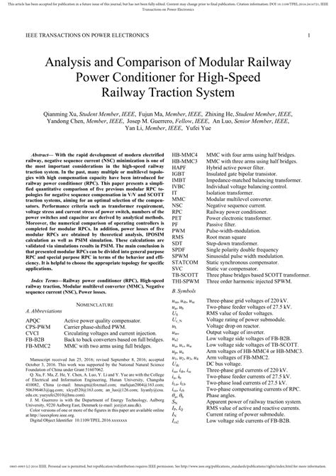 Pdf Analysis And Comparison Of Modular Railway Power Conditioner For