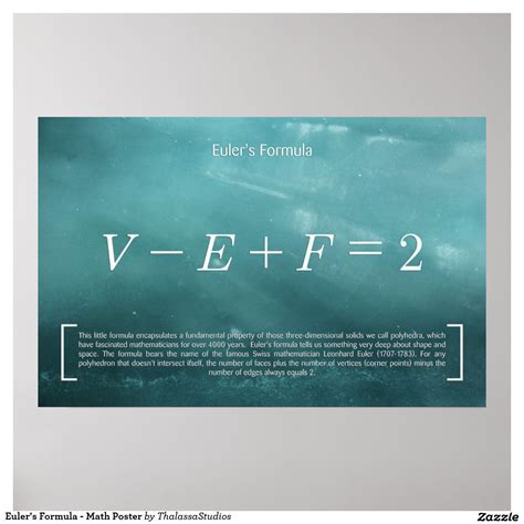 Eulers Formula Math Poster Zazzle In 2023 Math Poster Math