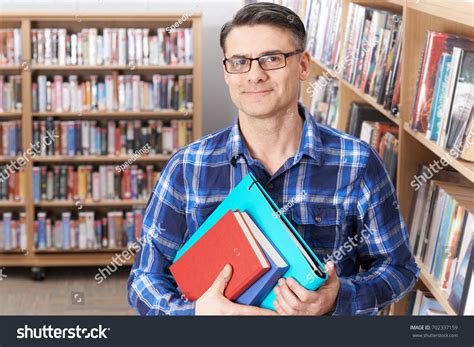 Portrait Mature Male Babe Studying Library Stock Photo Shutterstock