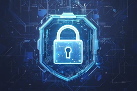 Digital Defense Padlock Symbolizes Cyber Security On Circuit Board Background Stock Illustration