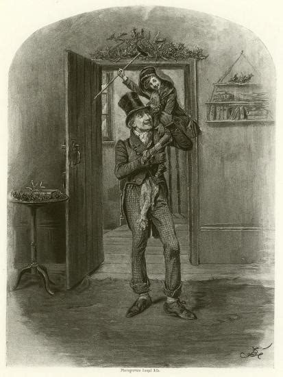 Bob Cratchit And Tiny Tim Giclee Print Frederick Barnard