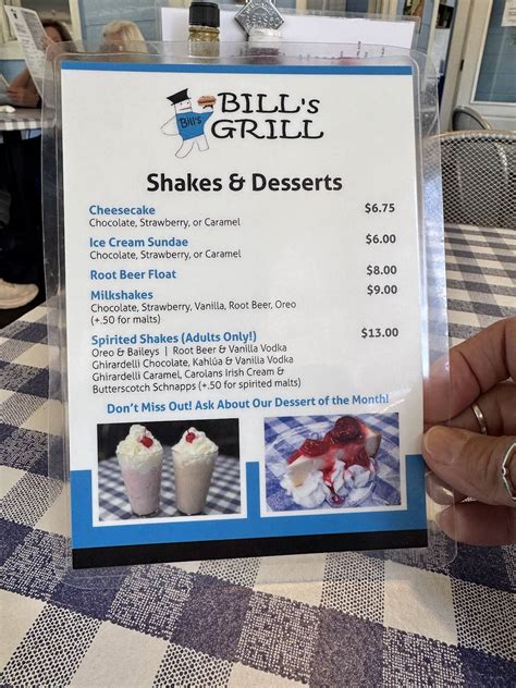 Menu At Bills Grill Restaurant Prescott
