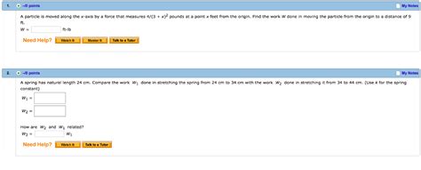 solved a particle is moved along the x axis by a force that