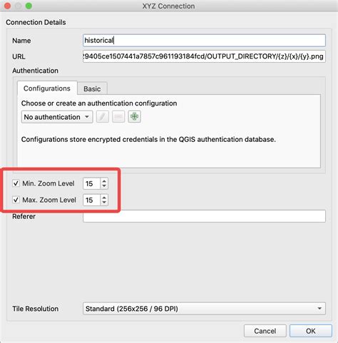 import loading tiles from local tms using xyz tiles in qgis
