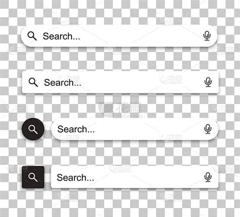 搜索栏。web Ui元素为浏览器自带文本字段和搜索按钮，手机应用图形元素集合。向量设置计算机插图搜索