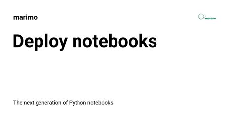 Deploy Notebooks Marimo