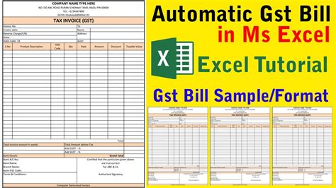 Tax Invoice Excel Template