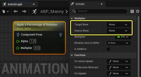 Animation Blueprint Apply Percent Of Rotation In Unreal Engine Unreal