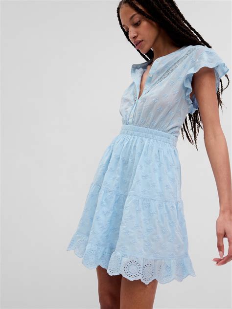 Flutter Sleeve Lace Mini Dress Gap
