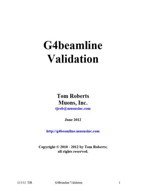 G4 Beamline Validation Pdf Spin Physics Electron