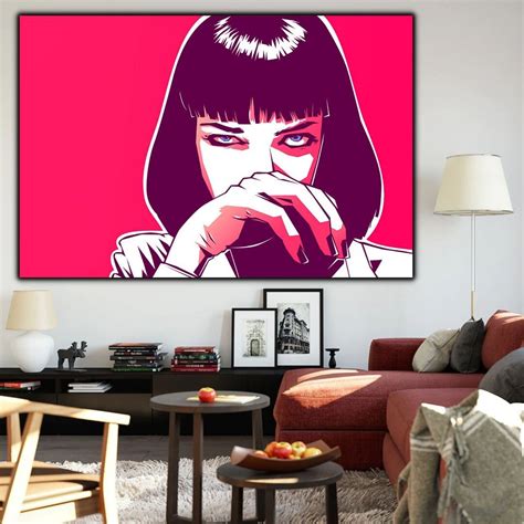 Pulp Fiction Mia Canvas Wall Art Pulp Fiction Canvas Print Pulp Fiction Mia Printed Wall Decor