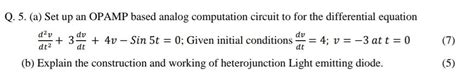 Solved Q 5 A Set Up An Opamp Based Analog Computation