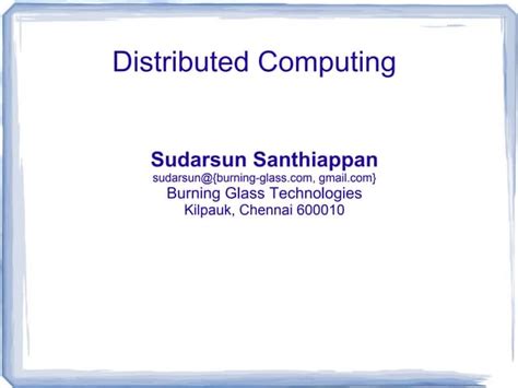 Distributed Computing Odp Operating Systems Computer Software And Applications
