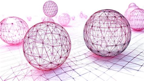 Abstract Representation Of Interconnected Spheres With A Network Of Lines Stock Illustration