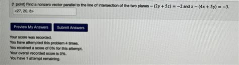 solved 1 point find a nonzero vector parallel to the line