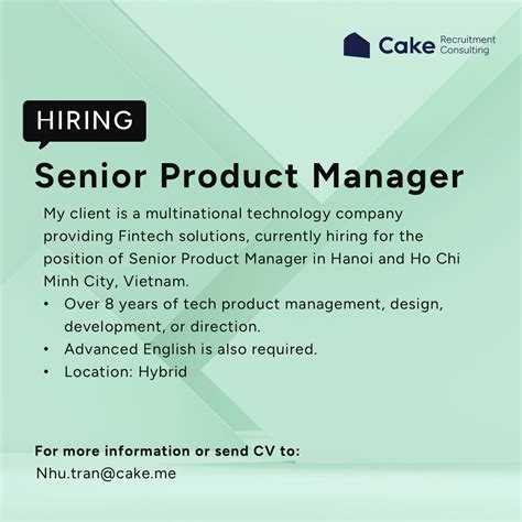 Nhu Sophie Tran On Linkedin Senior Product Manager Seniorproductmanager Technology Hotjob