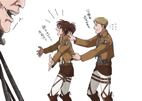 Titan Hange Zoe And Moblit Berner Shingeki No Kyojin Drawn By Yonchi Danbooru