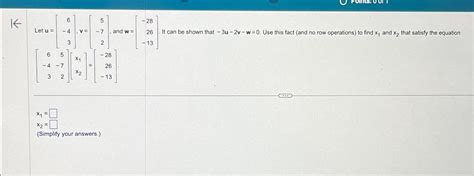 Solved Let U 6 4 3 V 5 7 2 And Chegg Com