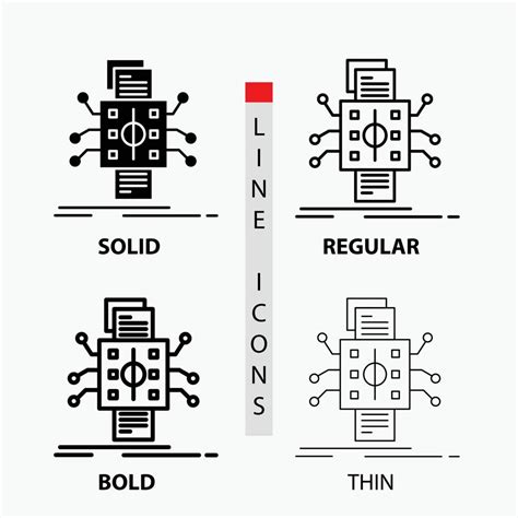 Analysis Data Datum Processing Reporting Icon In Thin Regular Bold Line And Glyph Style
