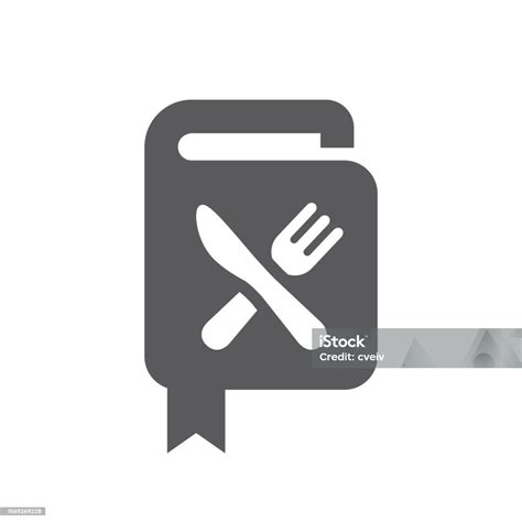 Cook Book With Knife And Fork Vector Icon Stock Illustration Download Image Now Baking