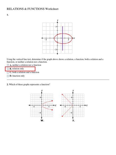 Math8 Relations And Functions Worksheet Answers Pdf Function
