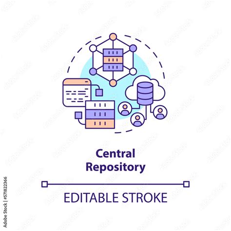 Central Repository Concept Icon All Data Storage Version Control Advantage Abstract Idea Thin