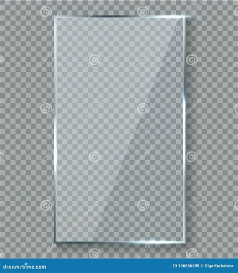 Glossy Reflection Effect Transparency Window Glass Plastic With Brightreflections Plaque Vector