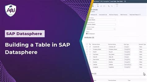 Analysis Prime University On Linkedin Building A Table In Sap Datasphere