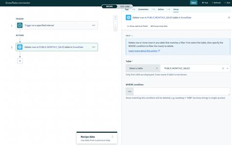 Workato Connectors Snowflake Delete Actions Workato Docs