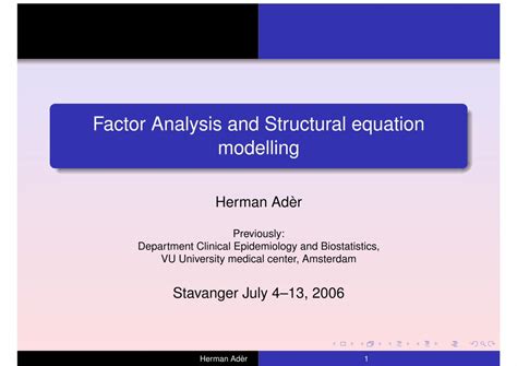 Pdf Factor Analysis And Structural Equation Modelling · Factor Analysis And Structural