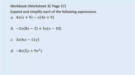 Expansion And Factorisation Of Algebraic Expressions 2 Pptx