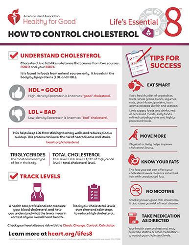 Life S Essential 8 How To Control Cholesterol Fact Sheet Go Red For