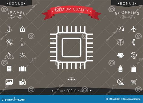 Cpu Symbol Icon Stock Vector Illustration Of Electrical 115596334