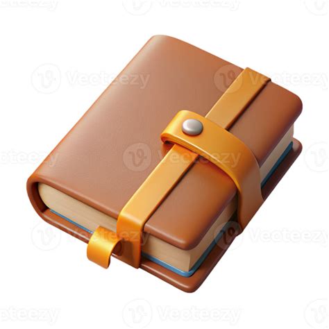 Leather Bound Book With Yellow Strap 55385333 Png