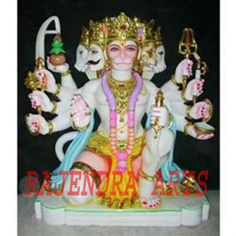 Rajendra Arts Punch Mukhi Marble Hanuman Ji Statue For Worship