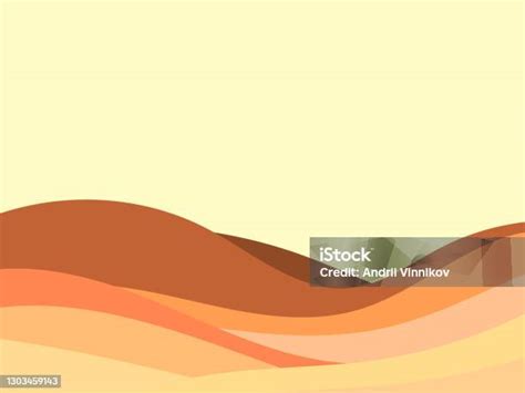 미니멀 한 스타일의 모래 언덕사막 풍경 플랫 디자인 인쇄물 포스터 및 인테리어 디자인을 위한 보호 장식 미드 센추리 모던 장식 벡터 일러스트레이션 0명에 대한 스톡 벡터