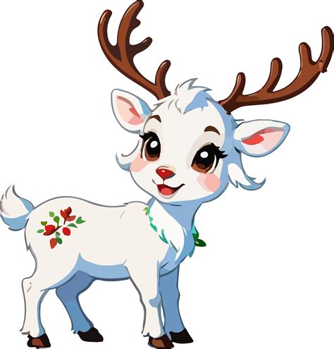 Cute Christmas Reindeer Cartoon Image Ai Generative 33487244 Png