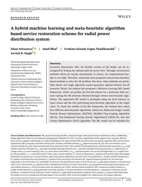 A Hybrid Machine Learning And Meta Heuristic Algorithm Based Service Restoration Scheme For