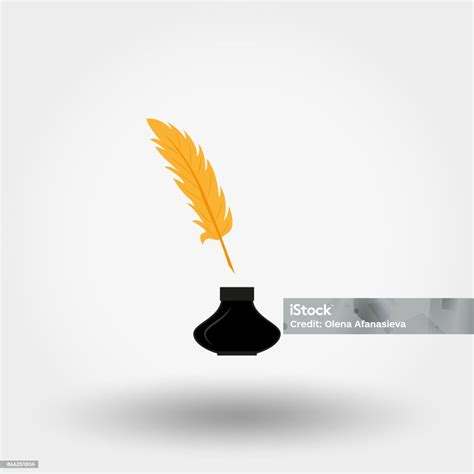 잉크병 그리고 깃털입니다 아이콘입니다 벡터입니다 평면입니다 0명에 대한 스톡 벡터 아트 및 기타 이미지 0명 고대의 골동품 Istock