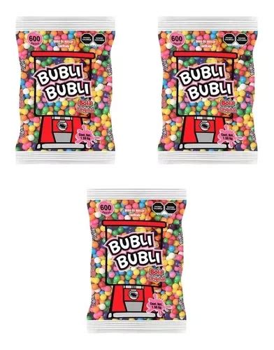 3 Bolsas De Chicles Bubli Bola 1 2pulg Para Maquina Chiclera Envío Gratis