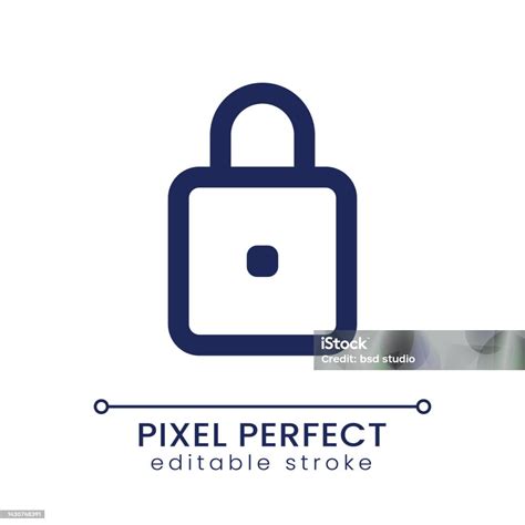 Padlock Pixel Perfect Linear Ui Icon Stock Illustration Download Image Now Hitting Padlock