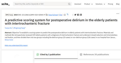 A Predictive Scoring System For Postoperative Delirium In The Elderly