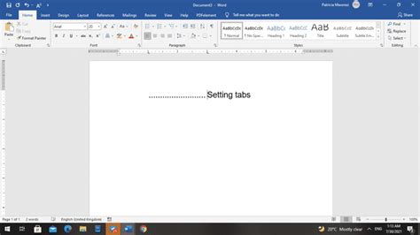 How To Set The Tabs In Your Microsoft Word Document