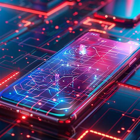 Dynamic Futuristic Mobile Development Preview Premium Ai Generated Image