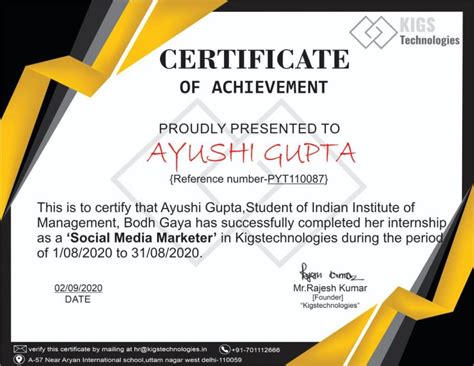 Ayushi Gupta On Linkedin Kigstechnologies Internship Socialmediamarketing