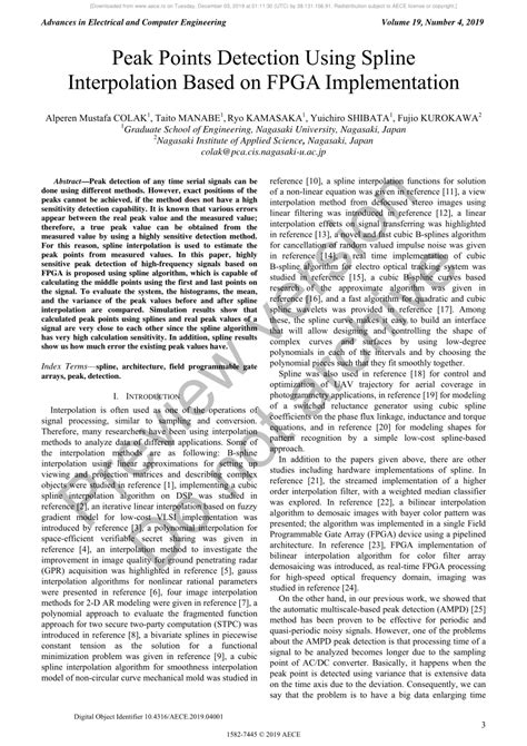PDF Peak Points Detection Using Spline Interpolation Based On FPGA