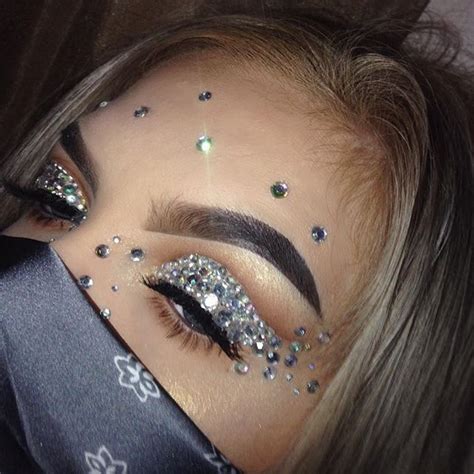 Pin By Last Queens On Queens Rhinestone Makeup Rave Makeup Gem Makeup
