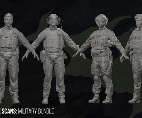 Artstation Clean A Pose 3d Scans Military Bundle Resources
