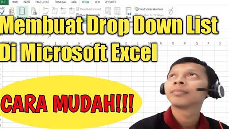cara mudah membuat dropdownlist di excel youtube