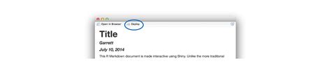 Shiny R Markdown Integration In The RStudio IDE